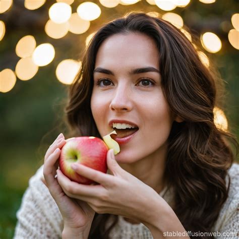 Lady Eating Apple Stable Diffusion Online
