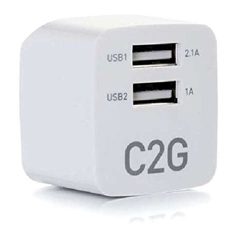 C2g 2 Port Usb Wall Ac To Usb Adapter 5v 21a Output Adapter 2