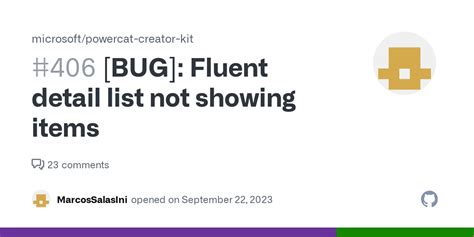 Bug Fluent Detail List Not Showing Items · Issue 406 · Microsoftpowercat Creator Kit · Github