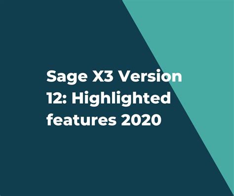 Sage X3 Version 12 Update 19 March 2025 X3 Consulting