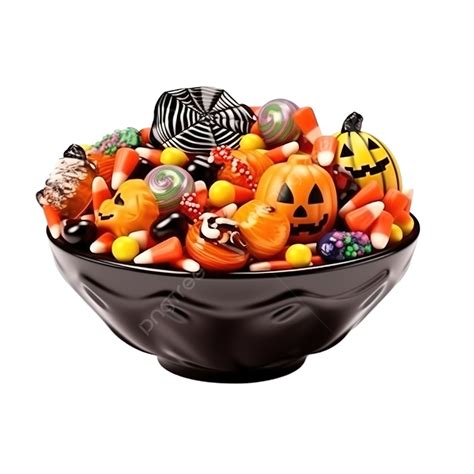 Halloween Witch Bowl With Candies And Pumpkins Design Scary Theme