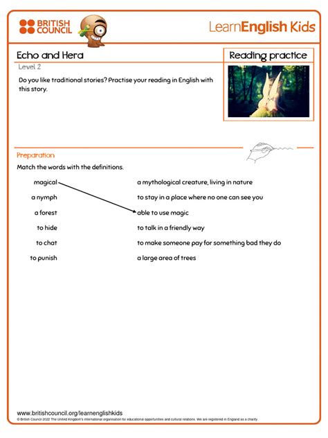 Reading Practice Echo And Hera Worksheet Pdf Hera Zeus