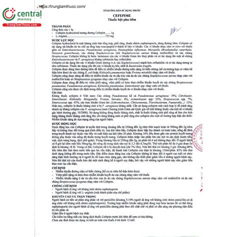 Thuốc Cefepime 1g Am Vi điều Trị Nhiễm Khuẩn đường Tiết Niệu Có Biến Chứng Thuốc Cefepime 1g Am Vi điều Trị Nhiễm Khuẩn đường Tiết Niệu Có Biến Chứng