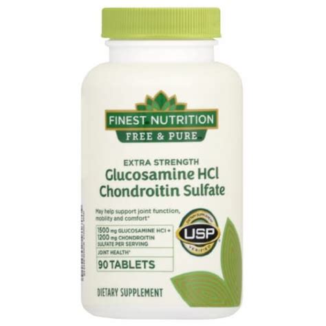 Finest Nutrition Free And Pure Glucosamine Hcl Chondroitin Sulfate 90 Ct