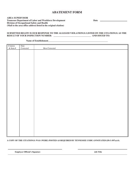 Tennessee Abatement Form Fill Out Sign Online And Download Pdf
