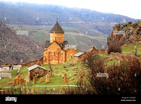 Photo Of Beautiful Mountain Spring Landscape With Ancient Armenian