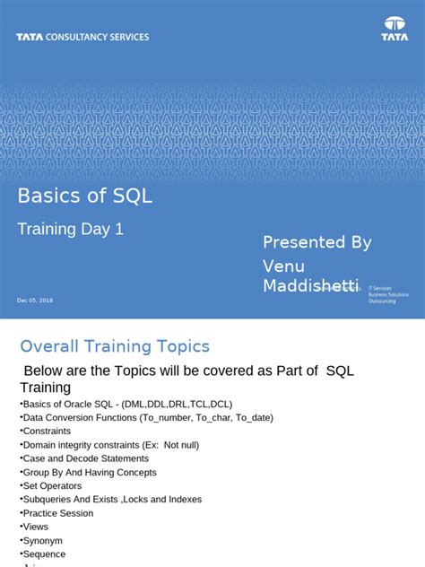 sql training day1 pdf sql data