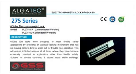 Algatec Electromagnetic Door Locks At ₹ 4725 Piece Electromagnetic Door Locks In New Delhi