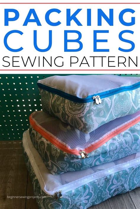 Packing Cubes Pattern With Sizes Shower Curtain Upcycle Beginner Sewing Projects