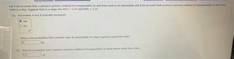 solved let a be an event that a person s primary method of