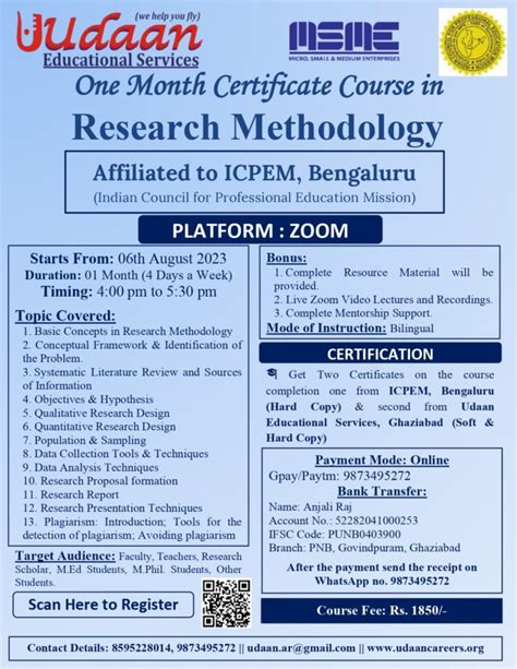 Research Methodology Certificate Course
