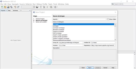 maven project from archetype in netbeans testingdocs