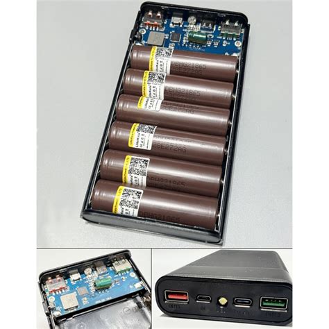 Корпус для повербанка зі швидкою зарядкою 18650 на 6 акумуляторів S6 з дисплеєм Qc модуль під