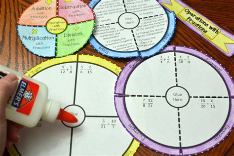 operations with fractions wheel foldable