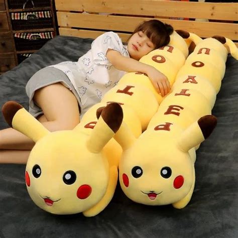 Caterpillar Pikachu Long Plush Pillow Plushies Soft Plush Toy Stuffies प्लश खिलौना प्लश टॉय