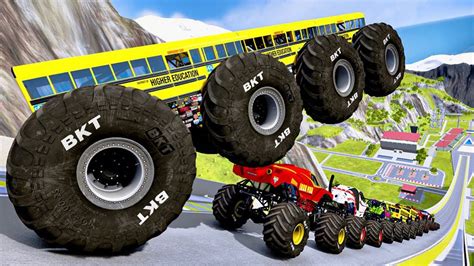 Epic Monster Truck Car Jumps High Flying Action Youtube