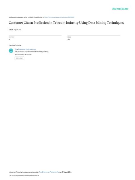 Customer Churn Prediction In Telcom Industry Using Data Mining