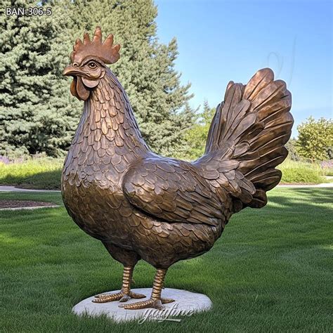 Large Metal Chicken Statue