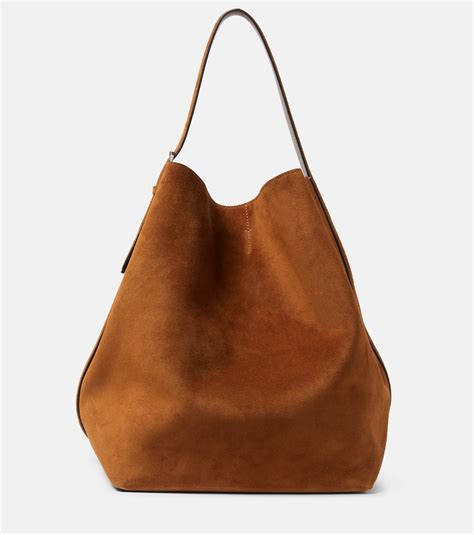 Belted Suede Tote Bag In Brown Toteme Mytheresa