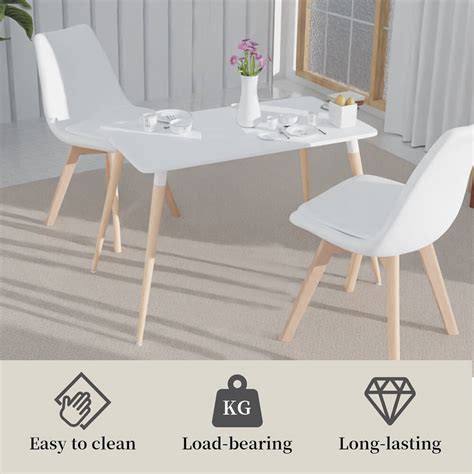 Mahmayi Cenare Eames Style Side Table With Natural Wood Legs Dining Table Lounge Table 140x80