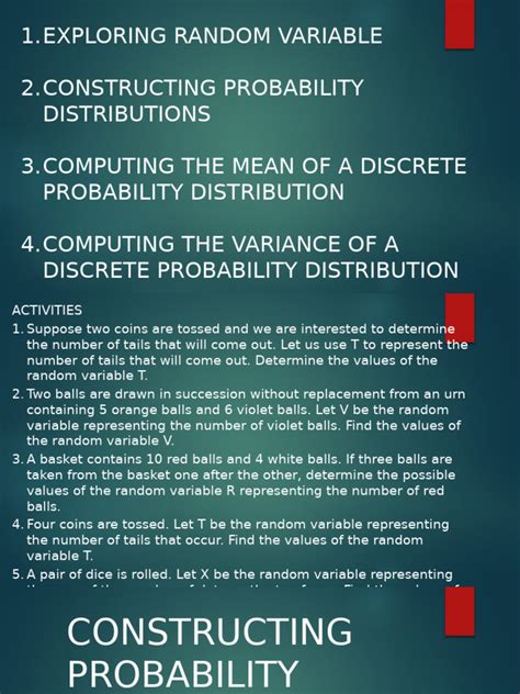 Probability Distributions And Random Variables Pdf Probability