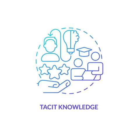 Blue Gradient Tacit Knowledge Thin Line Icon Concept Isolated Vector
