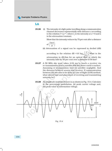 Ncert Exemplar Book For Class 12 Physics Chapter 15 Communication Systems