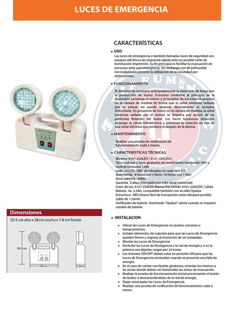 Luces De Emergencia Instalación Y Funcionamiento Pdf