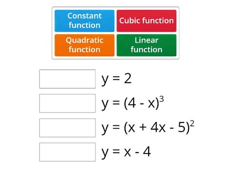 Classify The Following Functions Match Up
