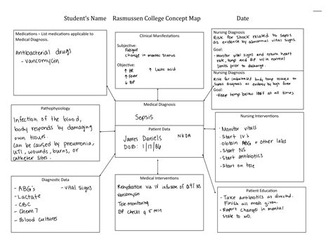 Sepsis Concept Map Nur2755 Nur 2755 Multidimensional Care Iv Nur2755