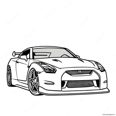 Gtr R35 Sports Car Coloring Page 41053 32435