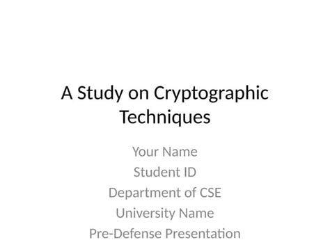 Cryptography Thesis Predefense Template Pptx