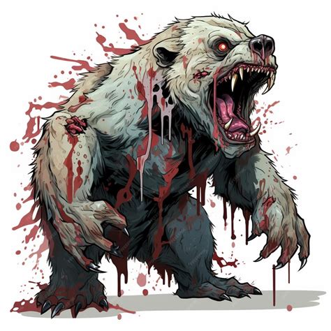 Premium Vector Zombie Animal Bear Grizzly Bear