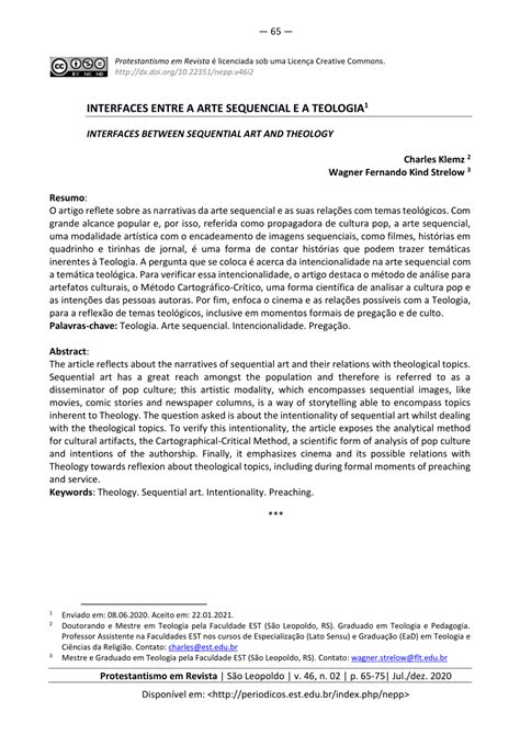 Pdf Interfaces Entre A Arte Sequencial E A Teologia 1 Interfaces