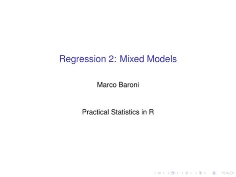Ppt Regression 2 Mixed Models Marco Baroni Practical Statistics In