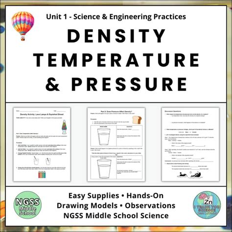 Factors Affecting Density Temperature Pressure Ngss Middle School Science