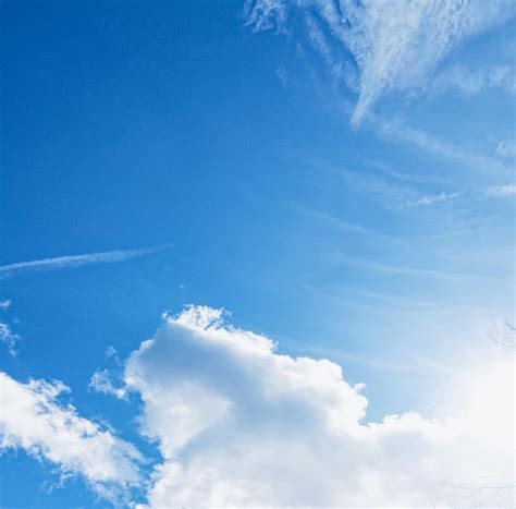 Premium Photo Bright Blue Sky With Clouds Nature And Environment