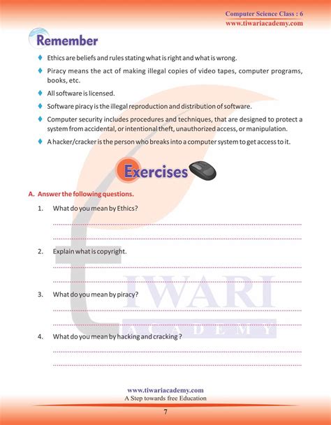 Computer Class 6 Question Answer At Amanda Castillo Blog