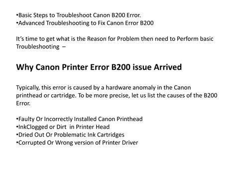 Ppt Canon Printer Error Code B200 Powerpoint Presentation Free