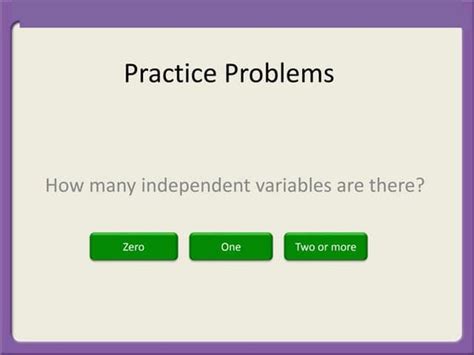 levels of an independent variable practice set ppt