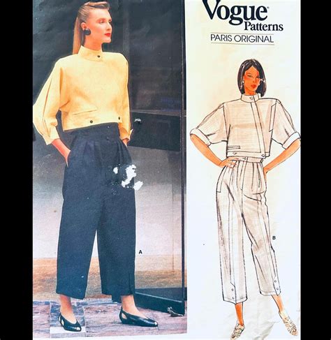 Vogue 1382 B36 Crop Top Pattern Asymmetrical Blouse Sewing Pattern