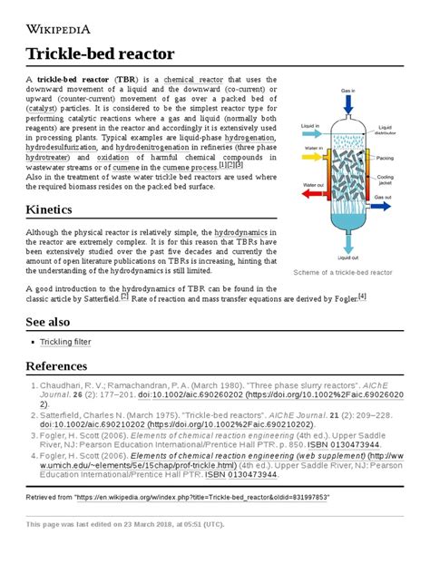 Trickle Bed Reactor Pdf Chemical Reactor Industrial Processes