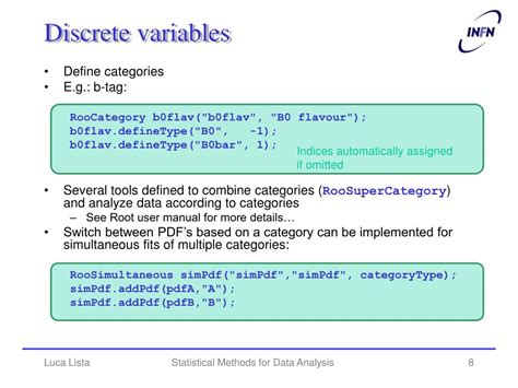Ppt Statistical Methods For Data Analysis Parameter Estimates With Roofit Powerpoint