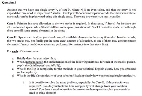 Solved Assume That We Have One Single Array A Of Size N