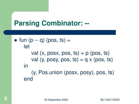 Ppt Parsing Combinators Powerpoint Presentation Free Download Id