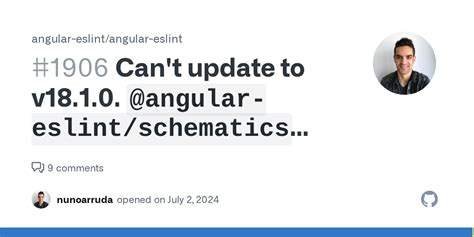 Cant Update To V1810 `angular Eslintschematics` Not Being