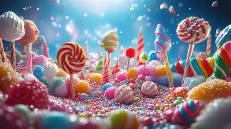 Candy Land Exploding With Sweetness And Lollipops Stock Image Image