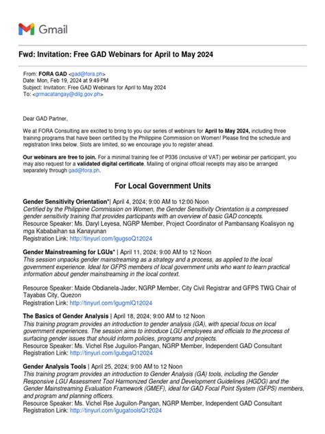 Gmail Fwd Invitation Free Gad Webinars For April To May 2024 Basis