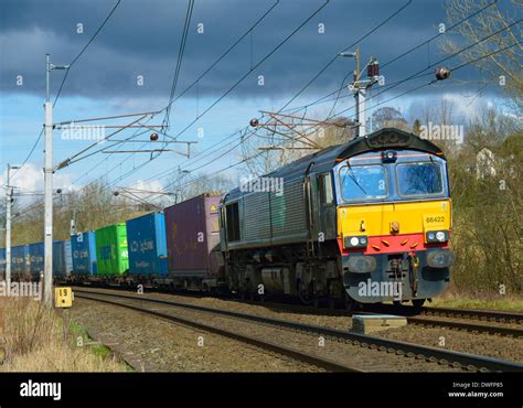 Direct Rail Services Class 66 Freight Locomotive On West Coast Main
