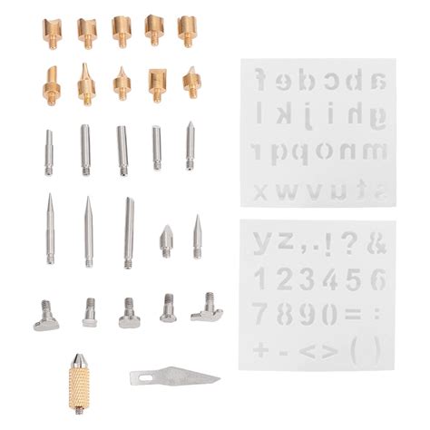 Toddmomy 28 Pcs Pyrography Nibs Brass For Wood Burning Machine Tip Sculpting Craft Making